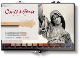 Conté carré krijt 12 portretkleuren Martin Brinkhuis